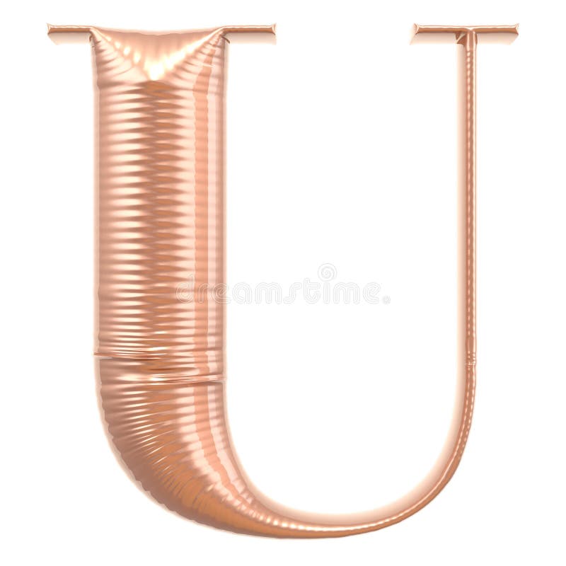 Letter U 3D Render with White Background Design Stock Image ...