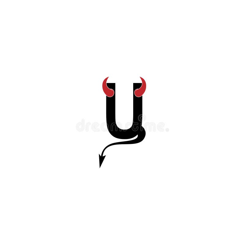 Letter S with Devil`s Horns and Tail Icon Logo Design Vector Stock ...