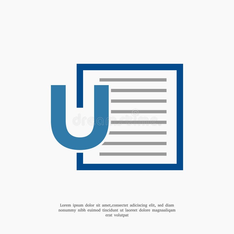 Letter U Document Logo Design Template Stock Vector - Illustration of ...