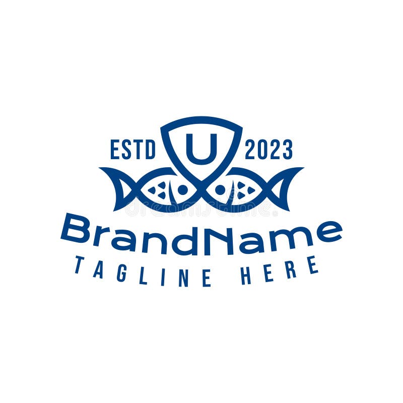 U Fish Shield Logo Stock Illustrations – 2 U Fish Shield Logo Stock ...