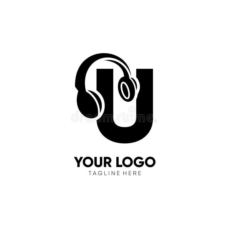 Letter U Headphone Logo Design Vector Icon Graphic Illustration Emblem ...