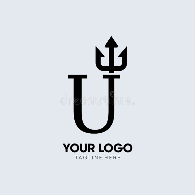 Letter U Initial Trident Logo Design Icon Vector Emblem Graphic Stock ...