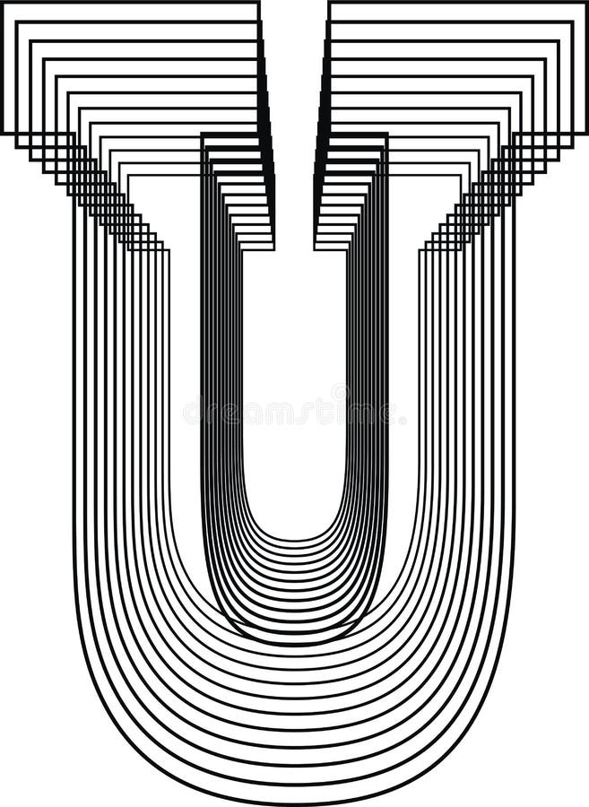 Letter U Line Logo Icon Design Stock Vector - Illustration of frame ...