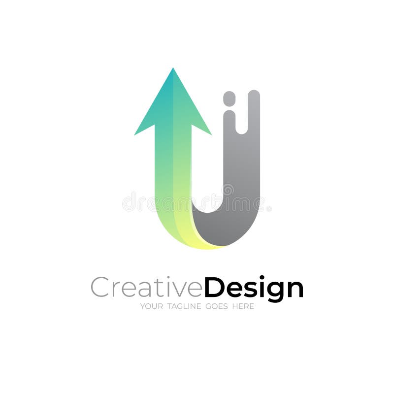 Letter U Logo and Arrow Design Illustration, Up Logo Stock Vector ...