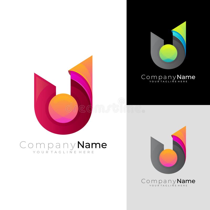 Letter U Logo with Babble Colorful Design Stock Vector - Illustration ...