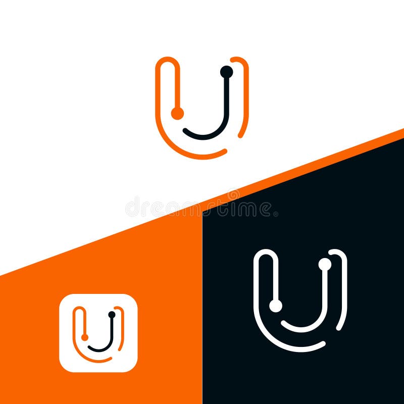 Letter U Logo Design,Technology and Digital Dot Connection Logo Vector ...