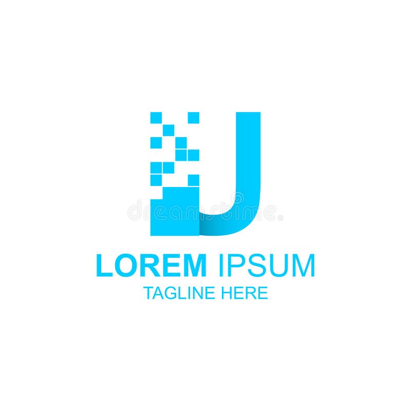 Letter U Logo Design for Town or Building with Creative Illustration ...