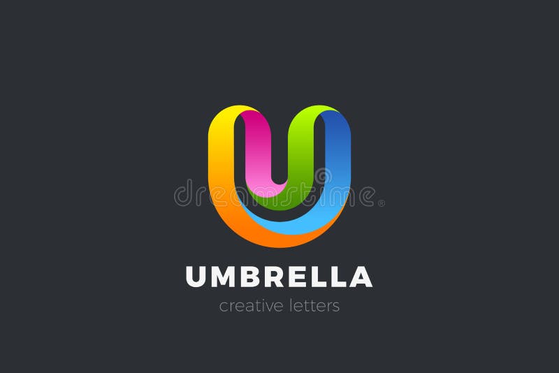 Letter U Logo Design Vector Template Ribbon Font Style Typography Stock ...