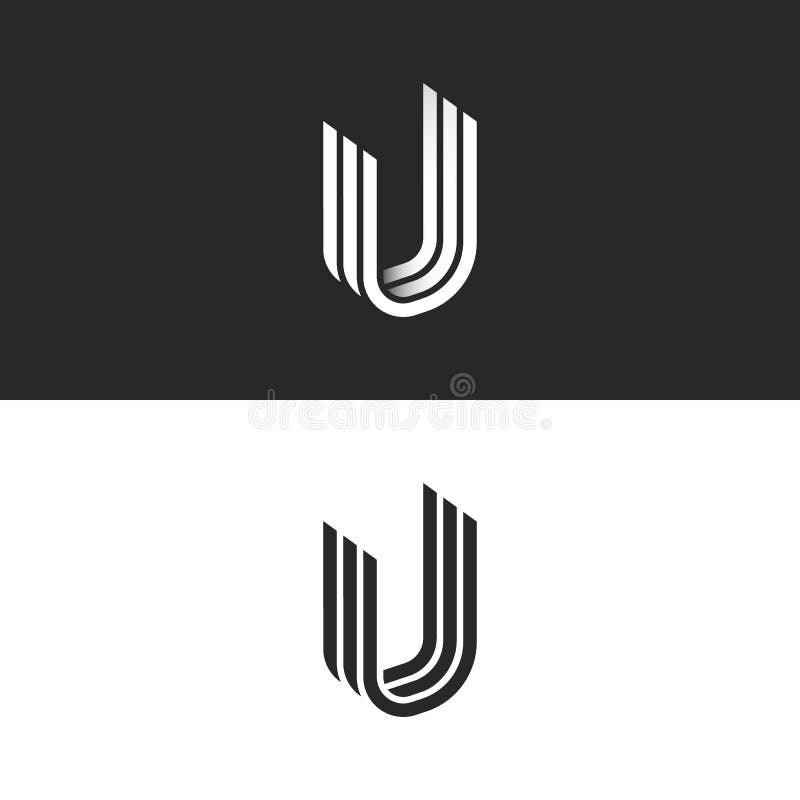 Letter U Logo Isometric Shape, Creative Symbol UUU Initials Monogram ...