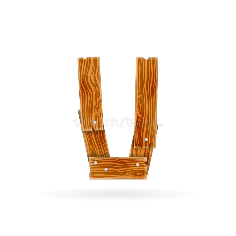 Letter U Logo. Rough Wooden Plank Icon. Isolated Vector Rustic Concept ...