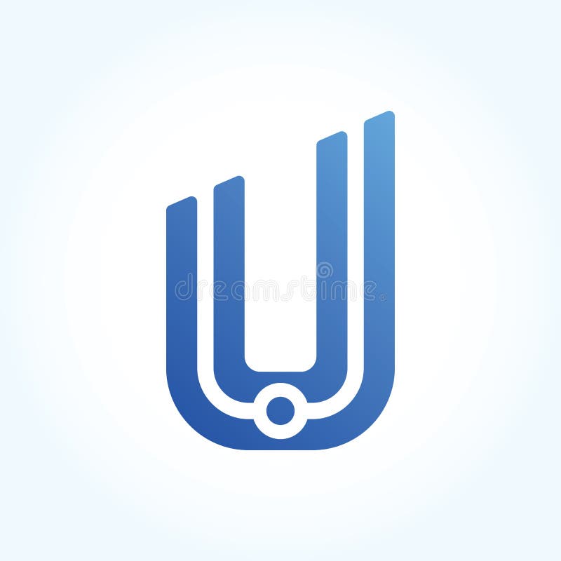 Letter U Logo Sign, Blue Material Design, Vector Stock Vector ...