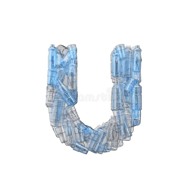 Letter U Made from Plastic Bottles. Plastic Recycling Font Stock ...