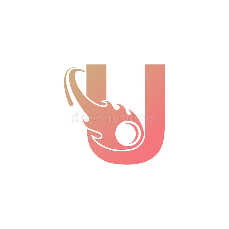 Letter U is Passed by a Falling Meteor Icon Illustration Stock ...