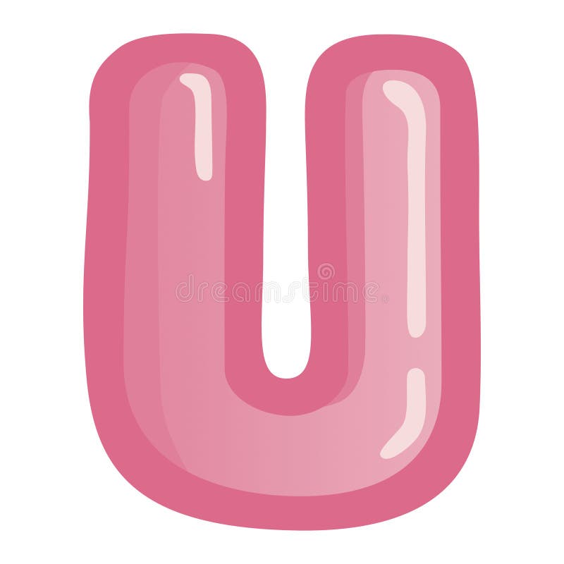Letter U Pink Bold Alphabet Font Doodle Drawing Vector Art Stock Vector ...