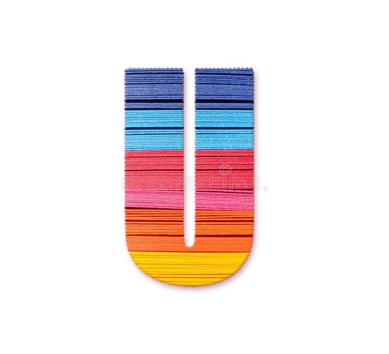 Letter U. Rainbow Color Paper. Stock Illustration - Illustration of ...