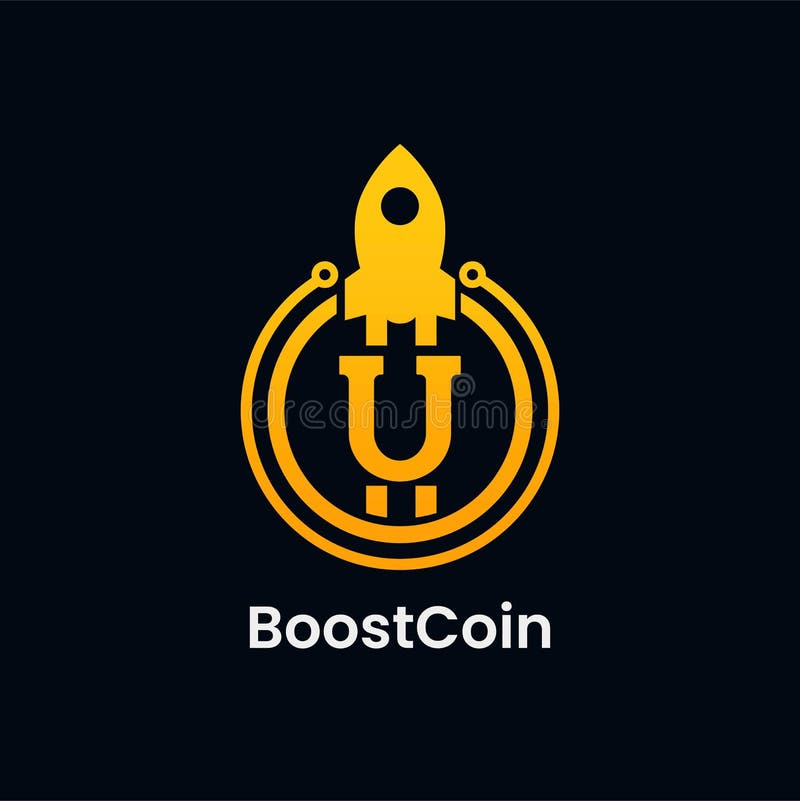 Letter U Rocket Boost Coin Logo Design Stock Vector - Illustration of ...