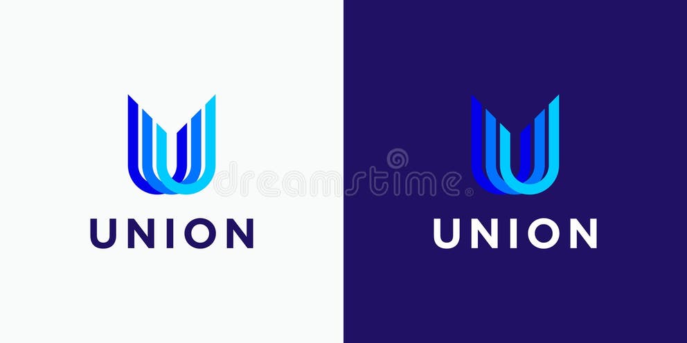 Letter U Shape Technology Stacked Line Initials Vector Logo Design with ...