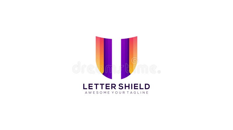 Letter U Shield Logo Icon Design Template Elements Stock Vector ...