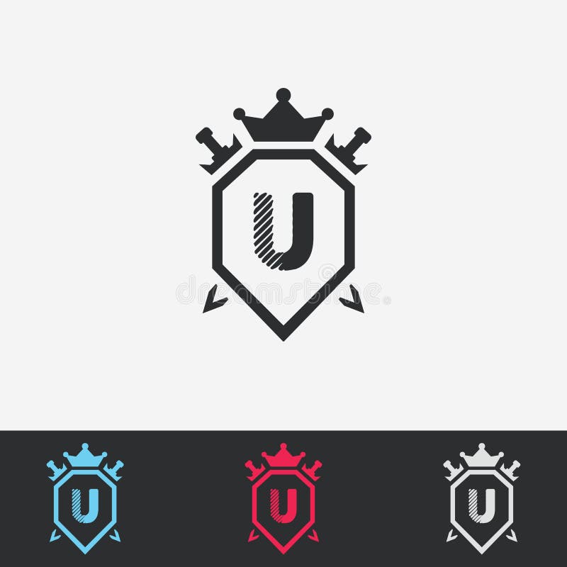 Letter U Shield, Sword, Crown -abstract Logo - Vector Design Stock ...