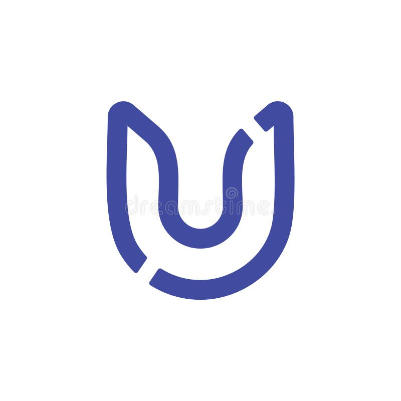 Letter U Simple Curves Line Logo Vector Stock Illustration ...