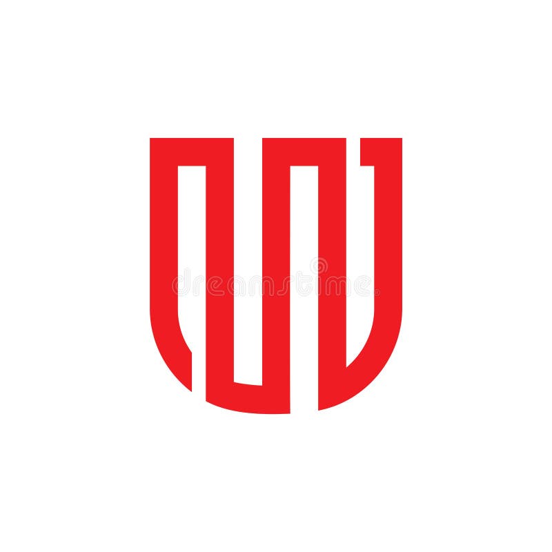 Letter U Stripes Geometric Emblem Shield Shape Logo Vector Stock Vector ...