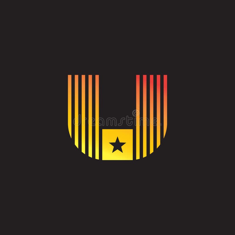 Letter U Stripes Star Gradient Logo Vector Stock Vector - Illustration ...