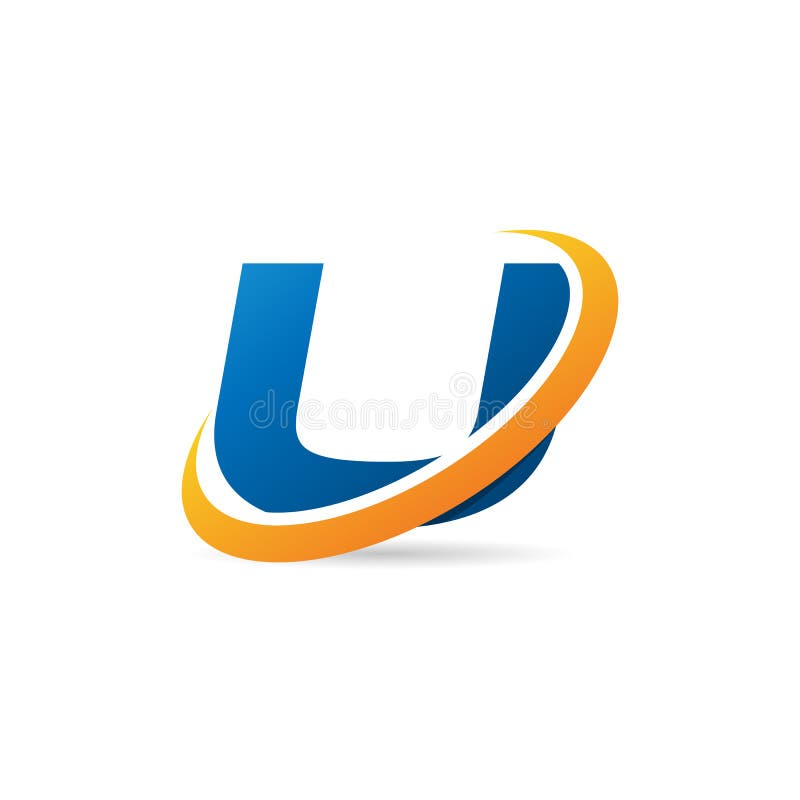 Letter U with Swoosh Logo Design Template Stock Vector - Illustration ...