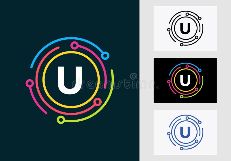 Letter U Technology Logo Design. Network Logo Symbol Stock Vector ...