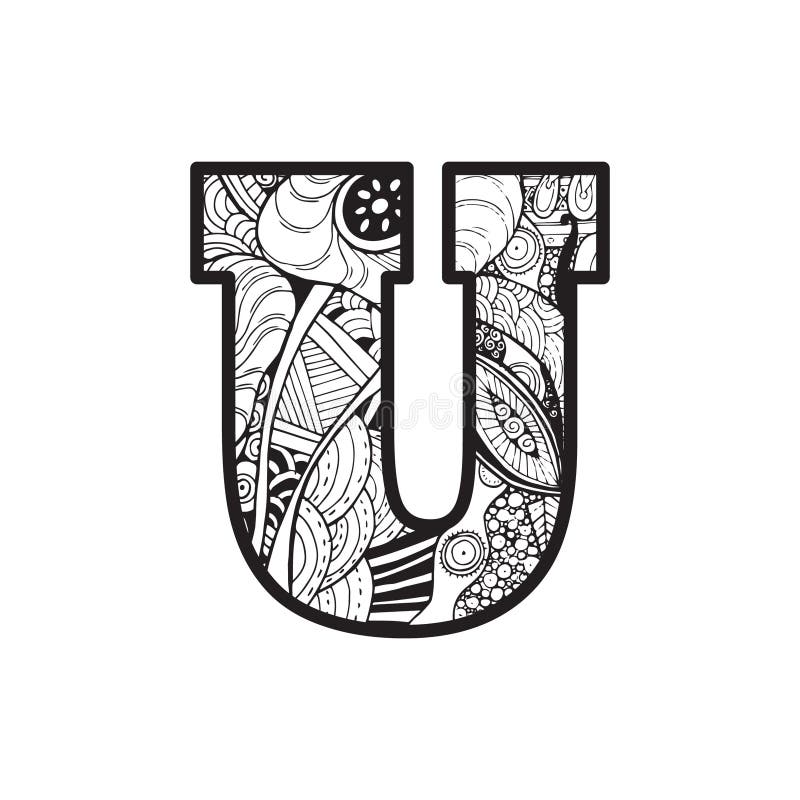 Letter U. Vector Illustration Decorative Design Stock Vector ...