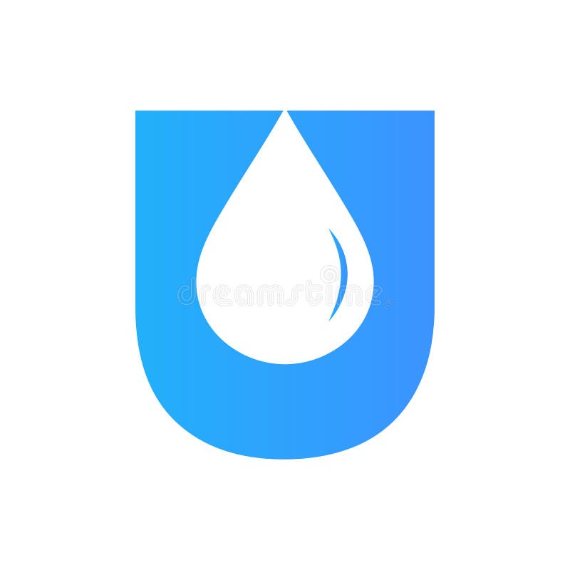 Letter U Water Logo Element Vector Template. Water Drop Logo Symbol ...