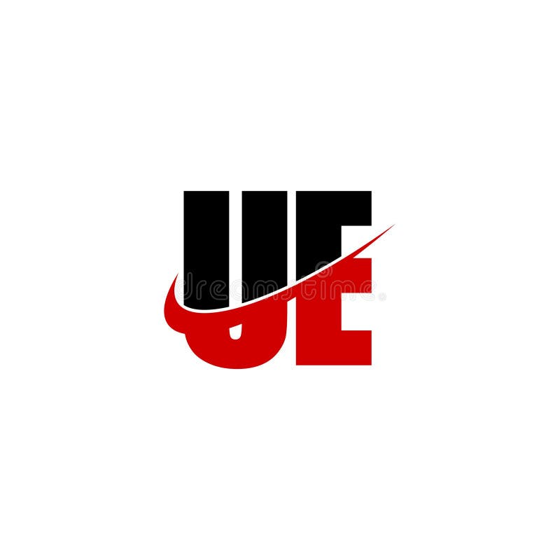 UE Logo Letter Monogram with Triangle Shape Design Template Stock ...