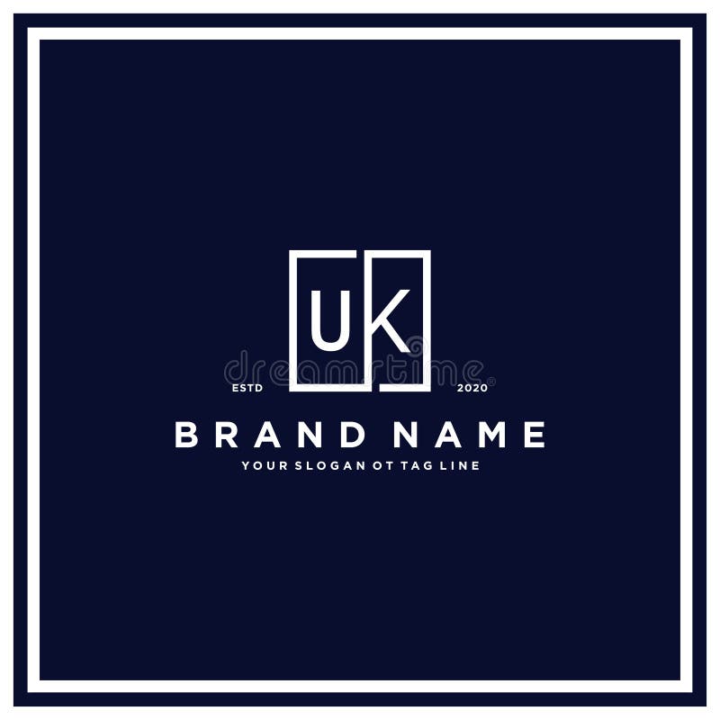 Letter UK Square Logo Design Concept Vector Stock Vector - Illustration ...