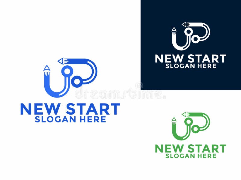 Letter UP with Rocket and Network. Start Up Logo Design Vector, Apps ...