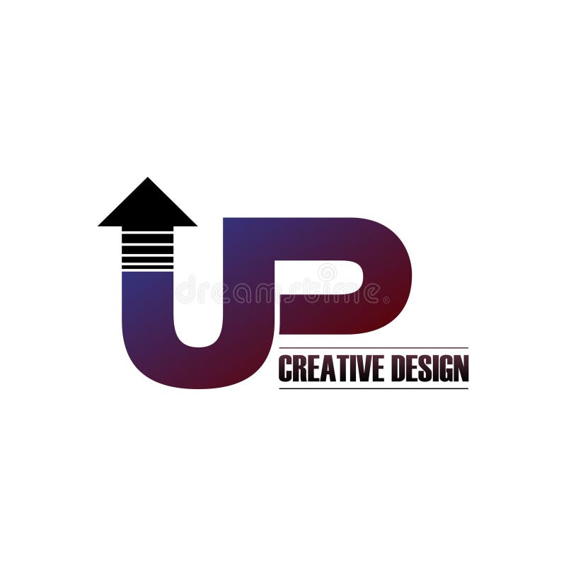 Letter UP Simple Logo Icon Design Vector. Stock Vector - Illustration ...