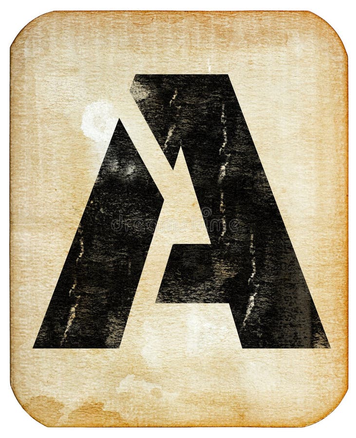 Letter A Used Sign Old Paper Texture Background Stock Illustration ...