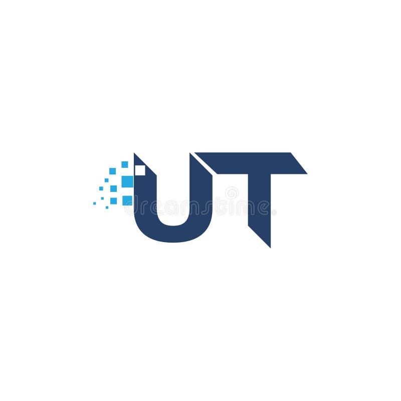 Letter UT Logo Design Isolated on White Background Stock Illustration ...