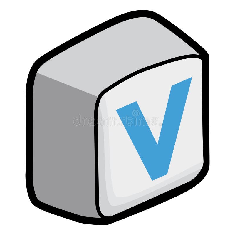 Letter V of Alphabet on Keyboard Computer. Stock Vector - Illustration ...