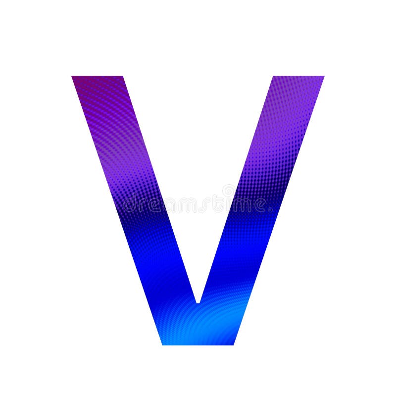 Letter V of the Alphabet Made with a Purple and Blue Background Stock ...