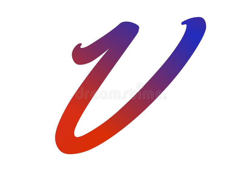 Letter V of the Alphabet Made with Red and Blue Gradient Stock ...