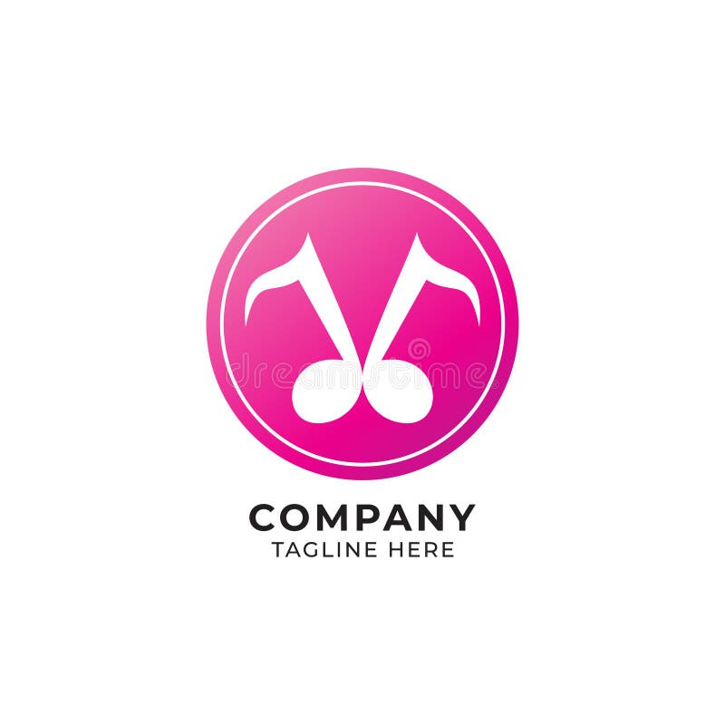 Letter V Alphabet Music Logo Design Isolated on White Background ...