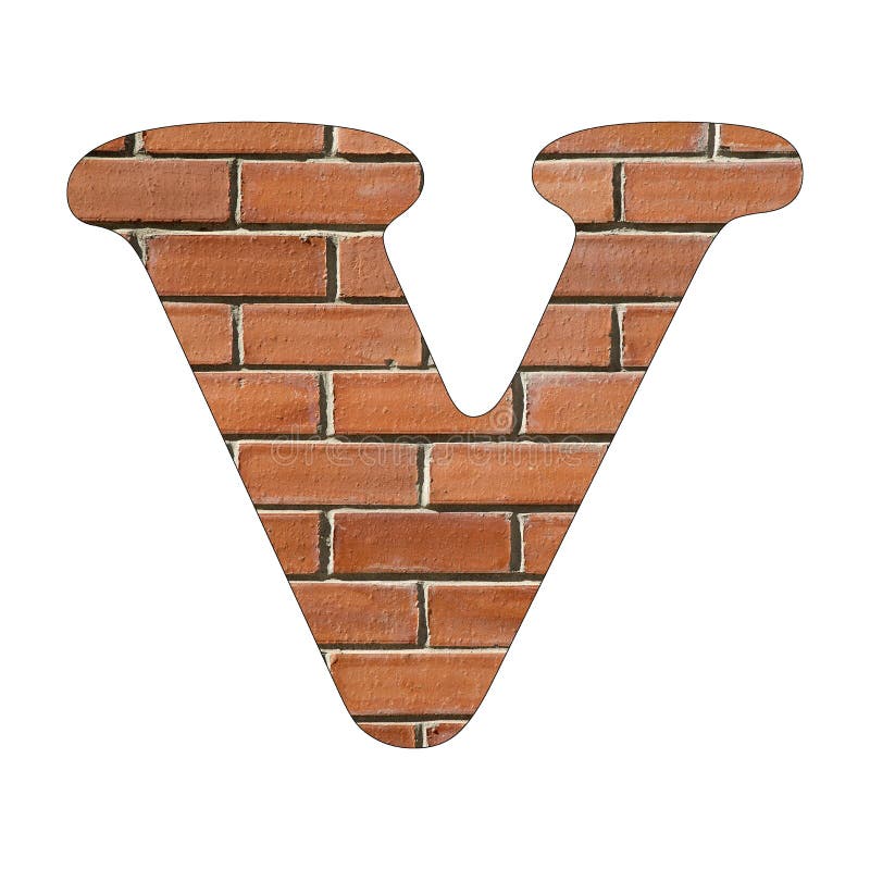 Letter V of the Alphabet - Red Brick Wall Background Stock Image ...