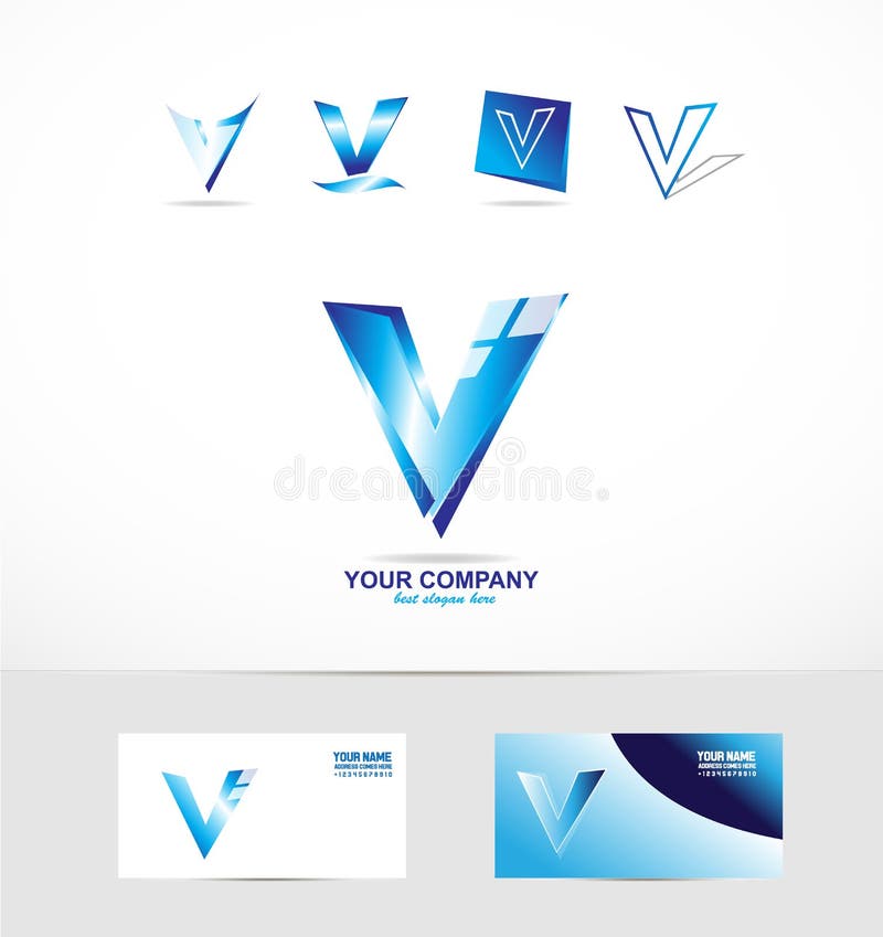 Letter V blue logo stock vector. Illustration of element - 63401688
