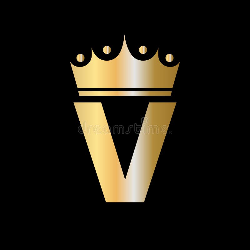 Letter V Charity Crown Logo Design with Unit Symbol Vector Template ...