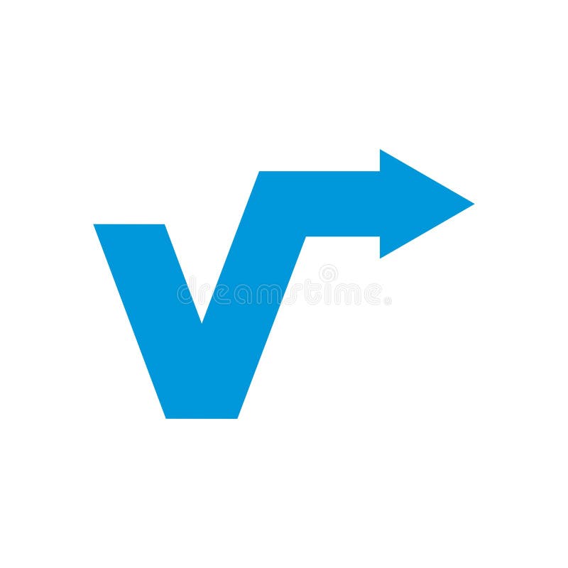 Letter V Combined with Arrow Logo Vector Icon Illustration Stock Vector ...