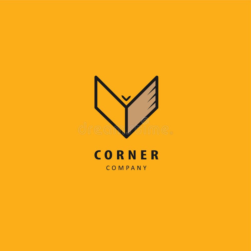 Letter V and Corner Logo Design Vector Illustration Stock Vector ...