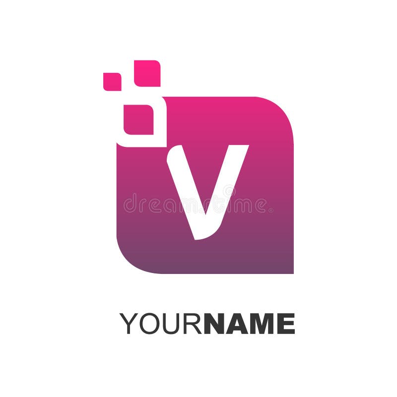 Letter V Creative Tech Logo Icon Design Stock Vector - Illustration of ...