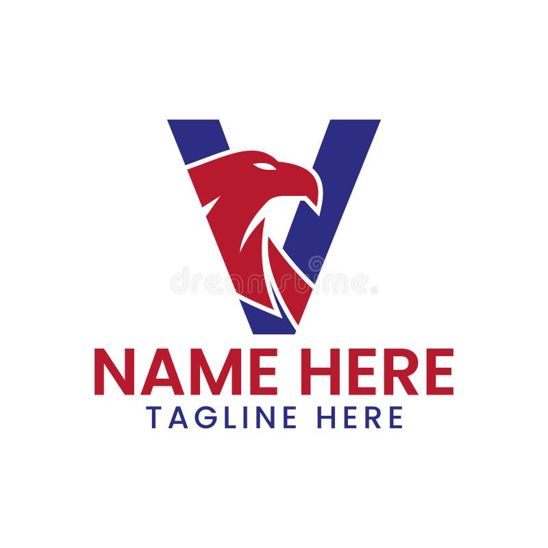 Letter V Eagle Logo Design Vector Template Stock Vector - Illustration ...