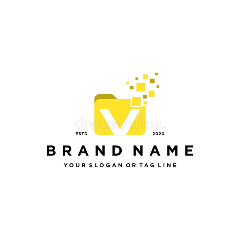 Letter V File Folder Logo Design Vector Stock Vector - Illustration of ...