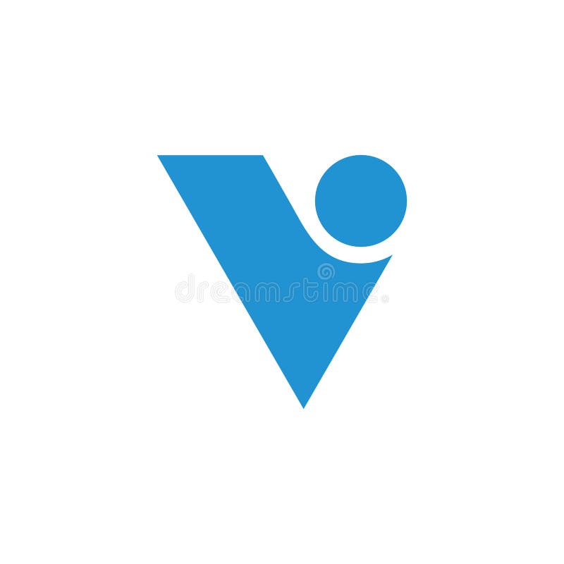 Letter V Geometric Curves Dot Design Logo Vector Stock Vector ...