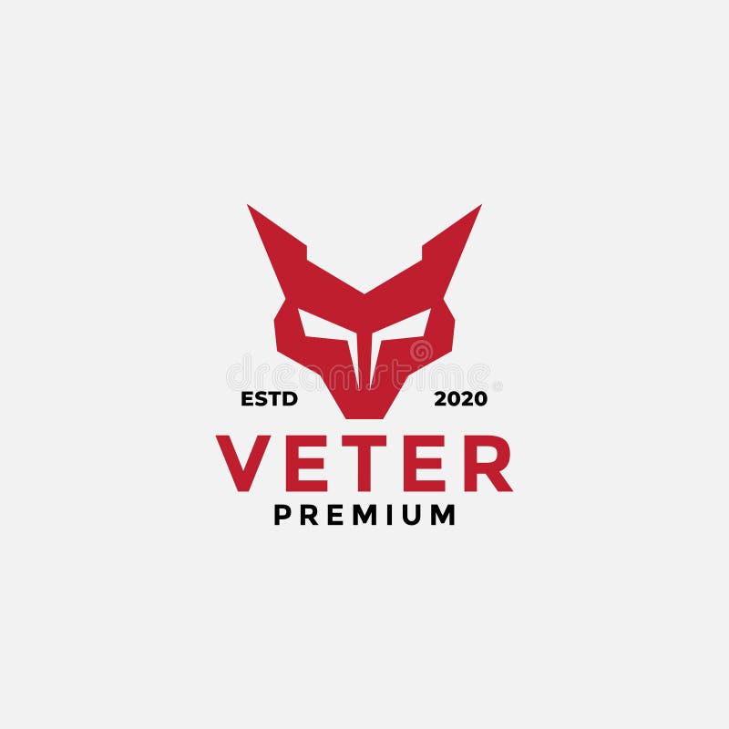 Letter V with Head Face Fox or Dog or Wolf Logo Design Stock Vector ...